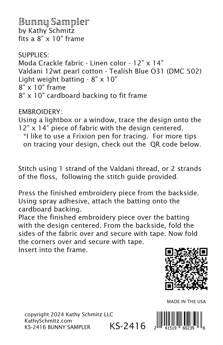 BUNNY SAMPLER digital pattern – Kathy Schmitz