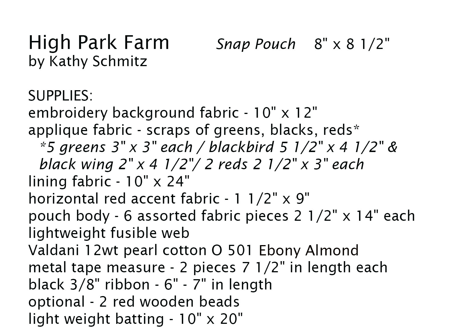 High Park Farm - snap pouch – Kathy Schmitz