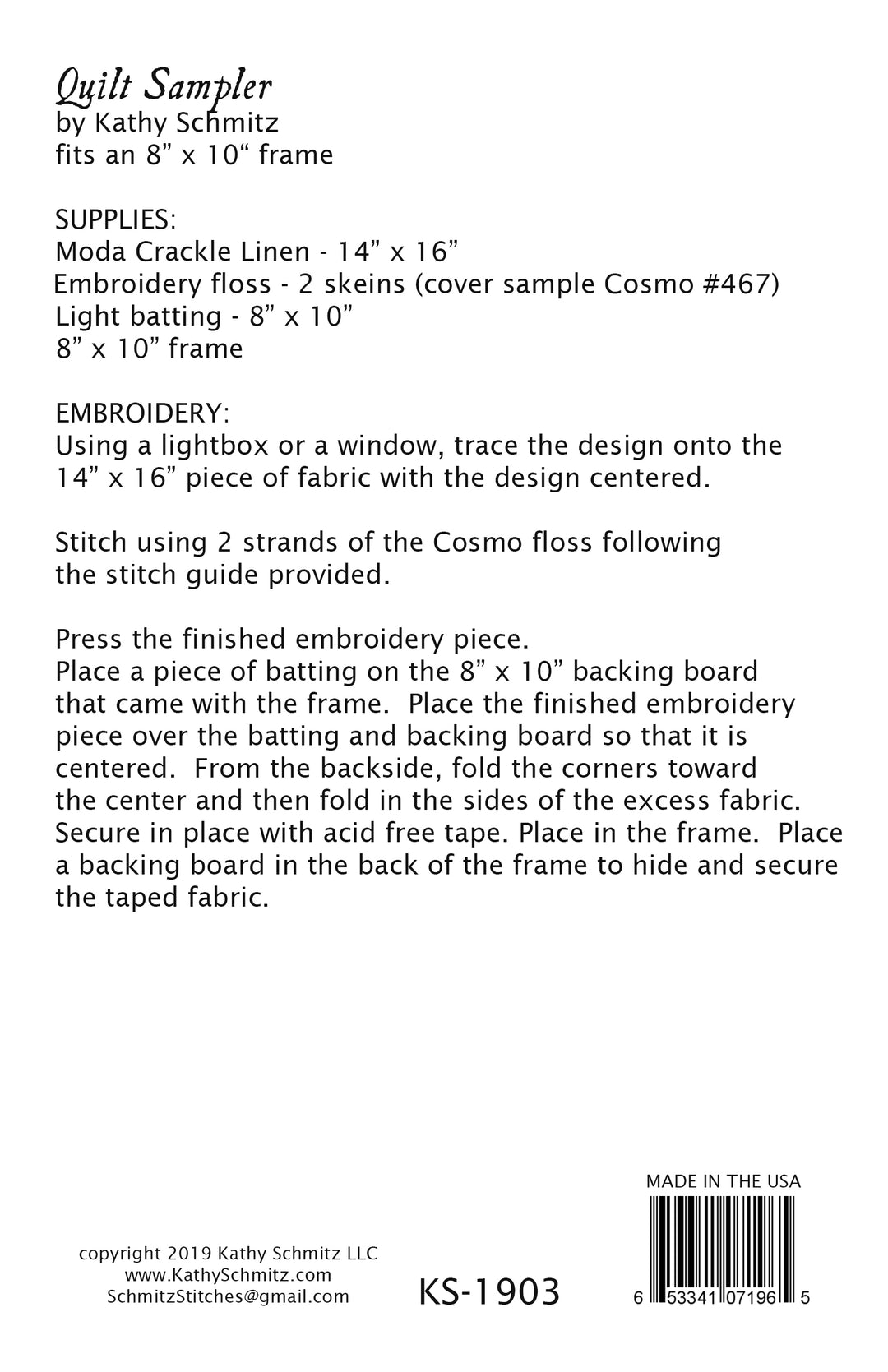 Quilt Sampler digital pattern – Kathy Schmitz